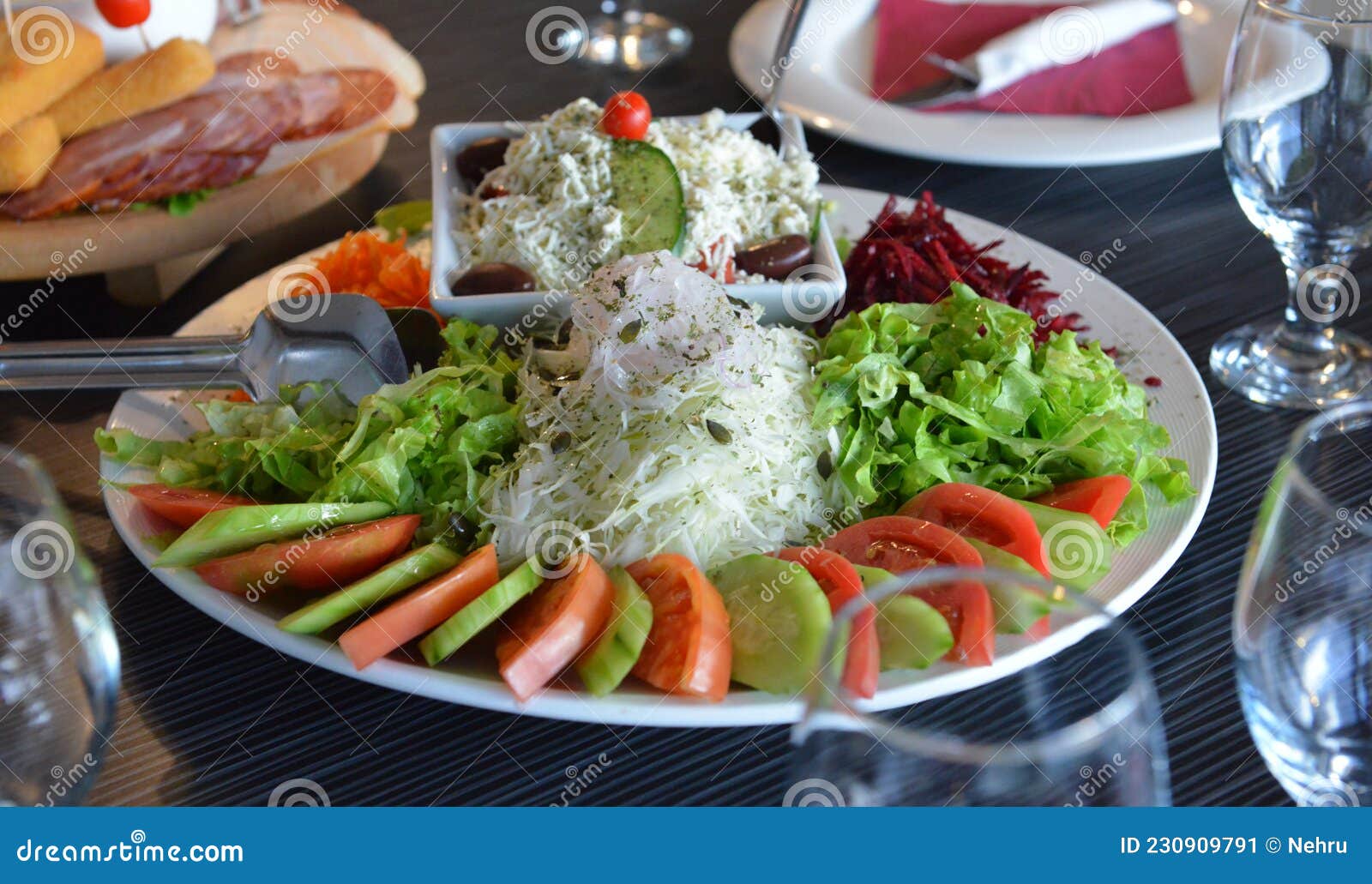 Appetizer ,party of Food Table Setting Stock Image - Image of breakfast ...