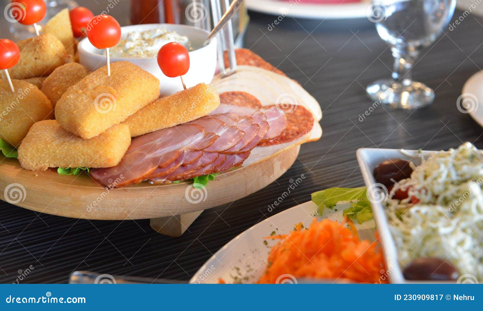 Appetizer ,party Food Table Setting Stock Image - Image of cheese, food ...