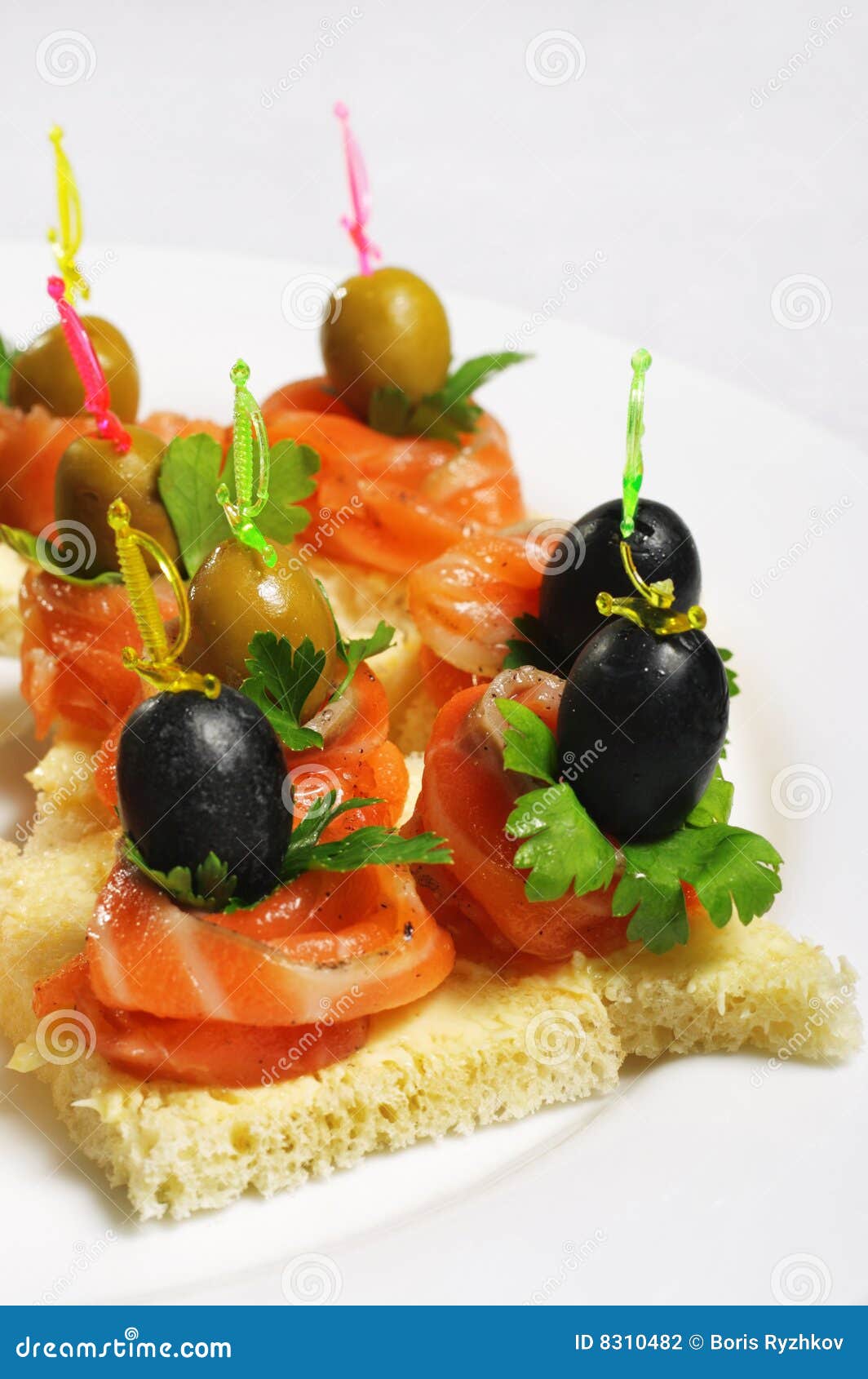 Appetizer Plate stock photo. Image of canapes, meal, fish - 8310482