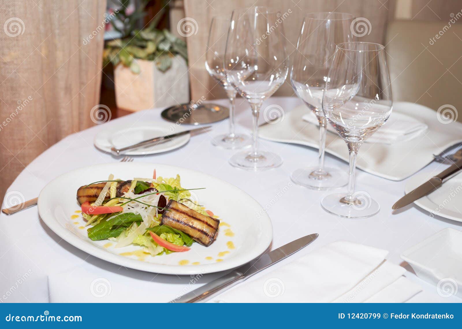 Appetizer on Restaurant Table Stock Image - Image of food, lettuce ...