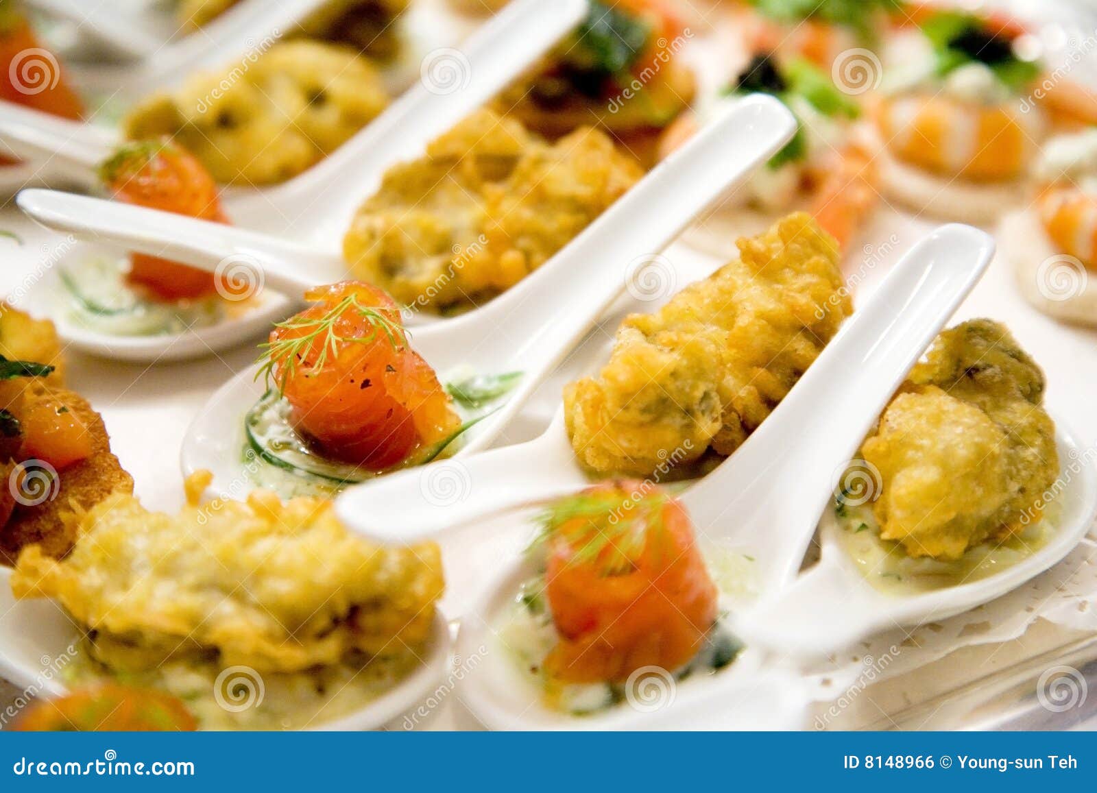 Appetizer on the spoon stock photo. Image of roasted, bones - 8148966