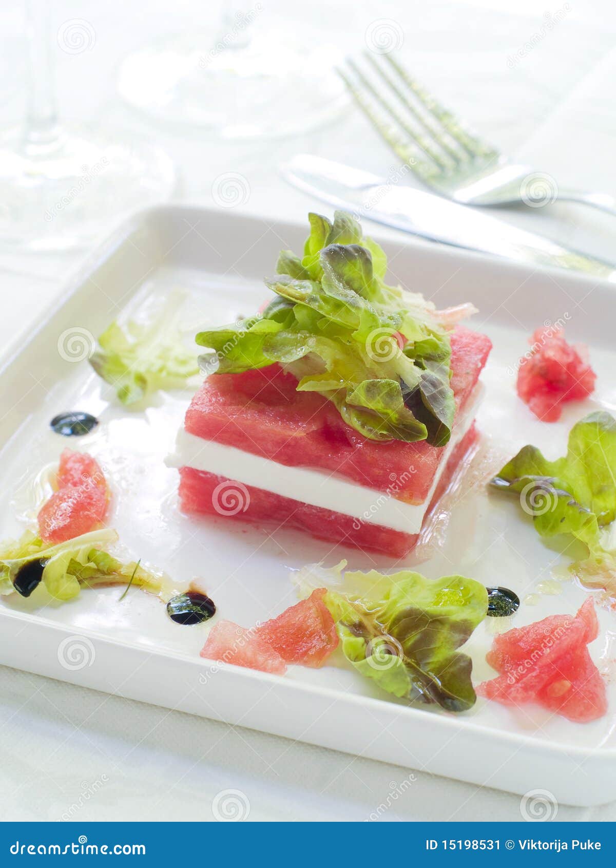 Appetizer from Watermelon and Feta Stock Image - Image of pepper, fruit ...