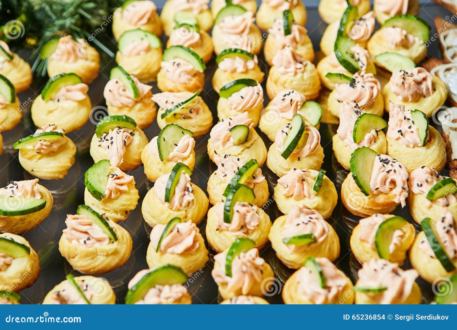 Appetizers at a banquet stock photo. Image of people - 65236854