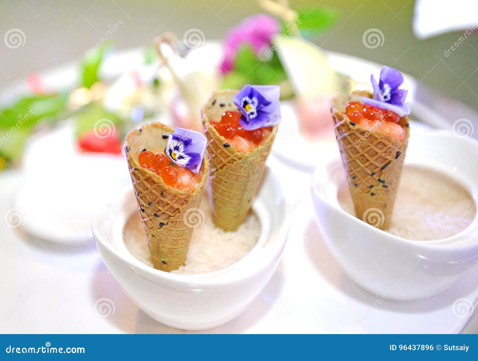 Appetizers and flower stock photo. Image of appetizing - 96437896