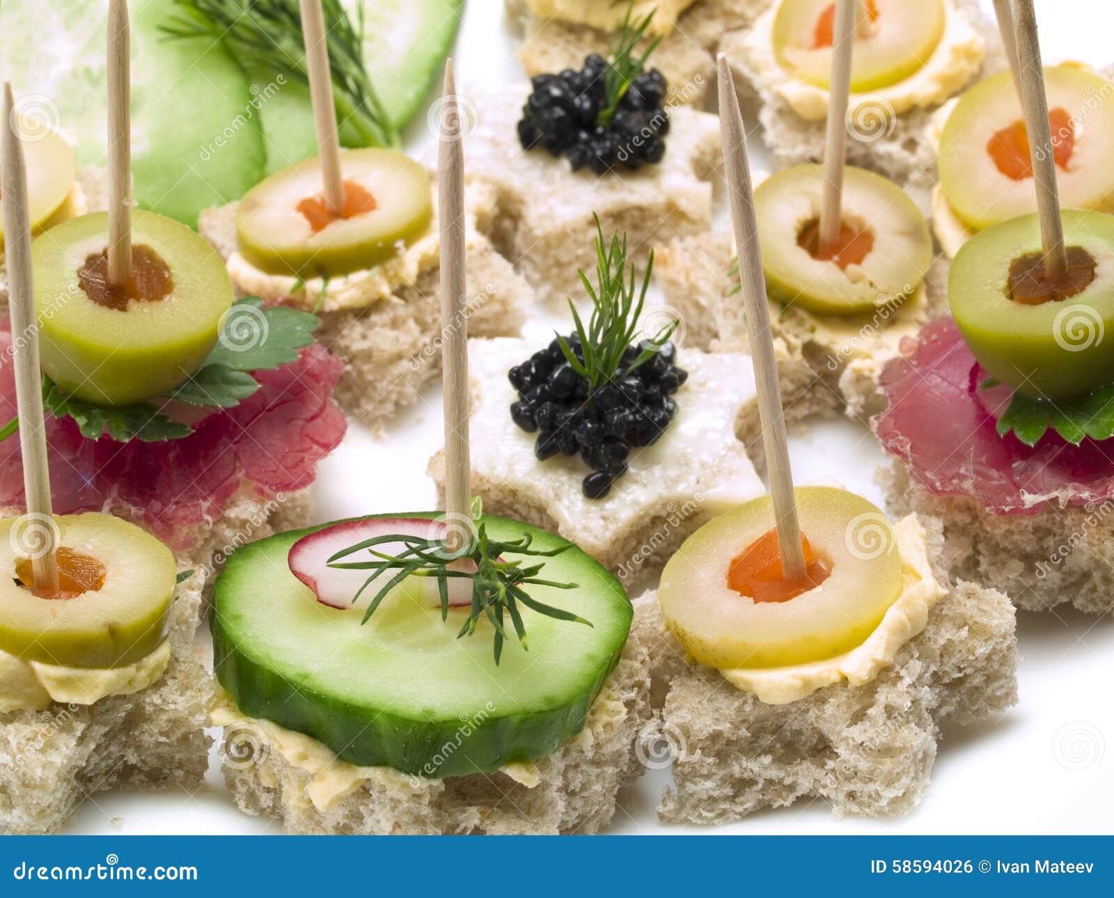 Appetizers stock photo. Image of cucumber, green, group - 58594026