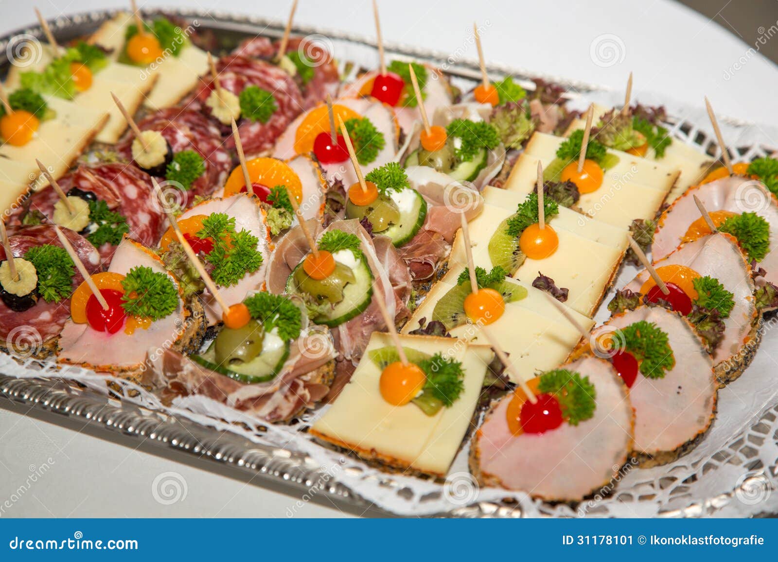Appetizers on a Plate at Buffet Stock Image - Image of dinner, lettuce ...