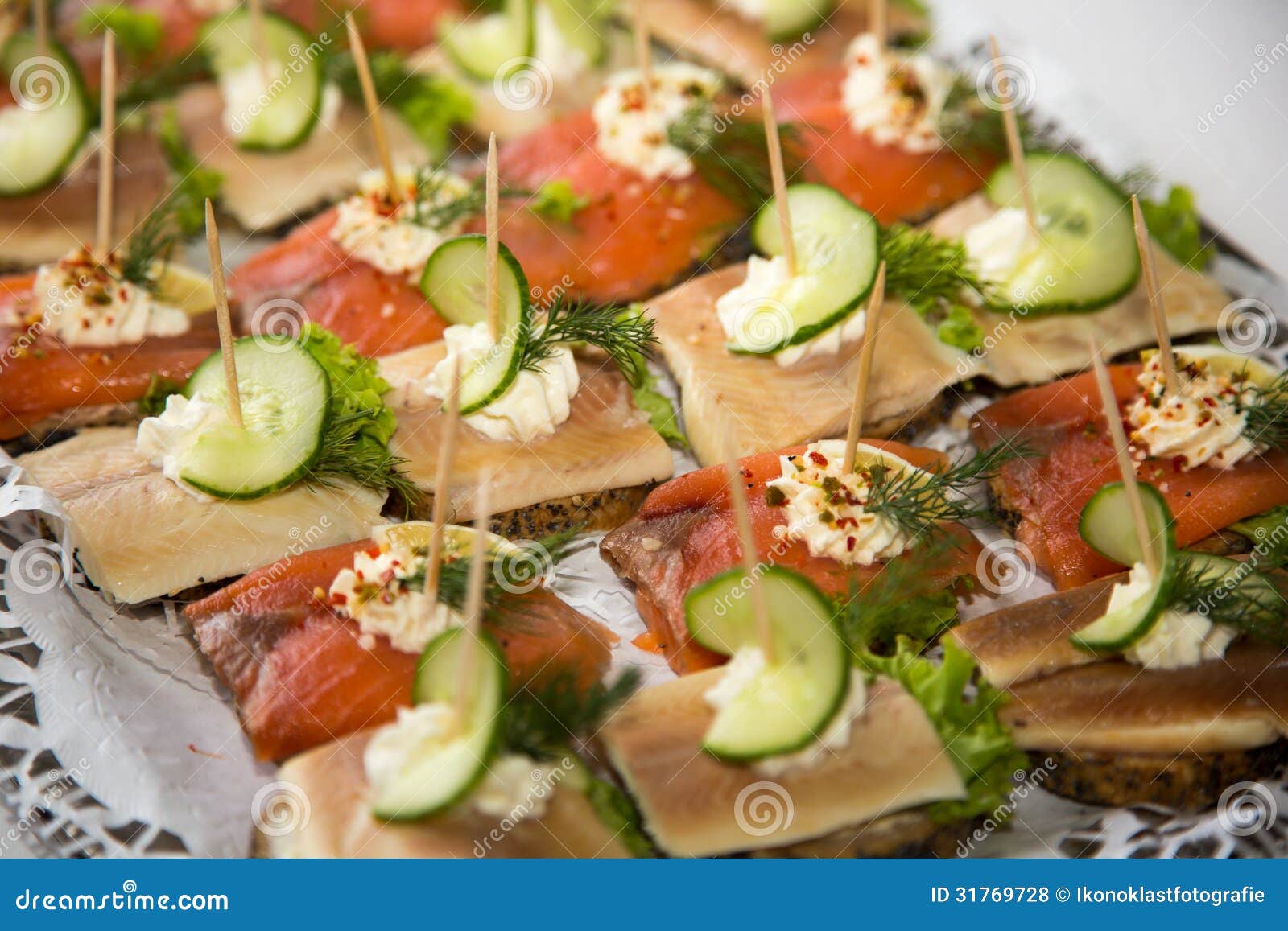 Appetizers on a Plate at Buffet Stock Photo - Image of dining ...