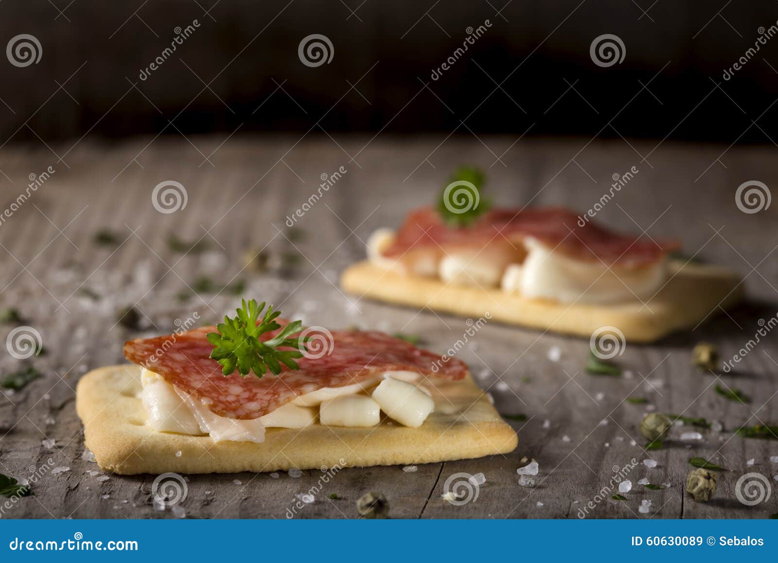Appetizers with Salami and Cheese Stock Image - Image of peppers, tasty ...