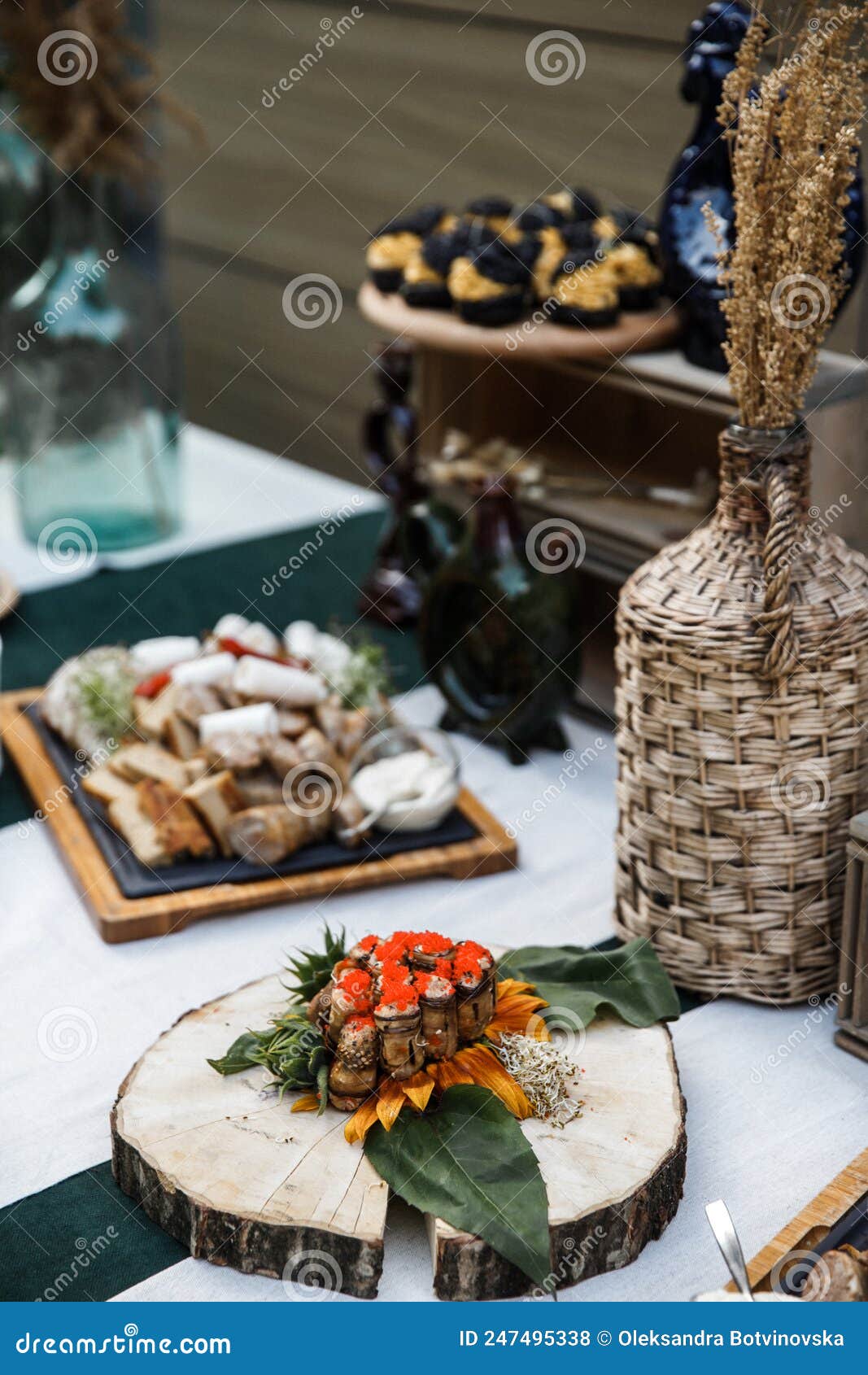 Appetizers and Starters on the Wedding Table Stock Photo - Image of ...