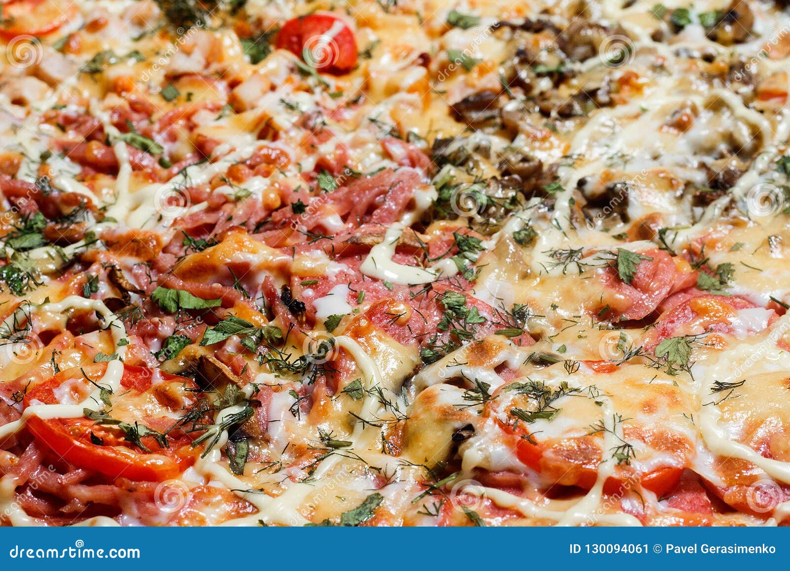 Appetizing Background Pizza Closeup Filling the Frame Stock Image ...