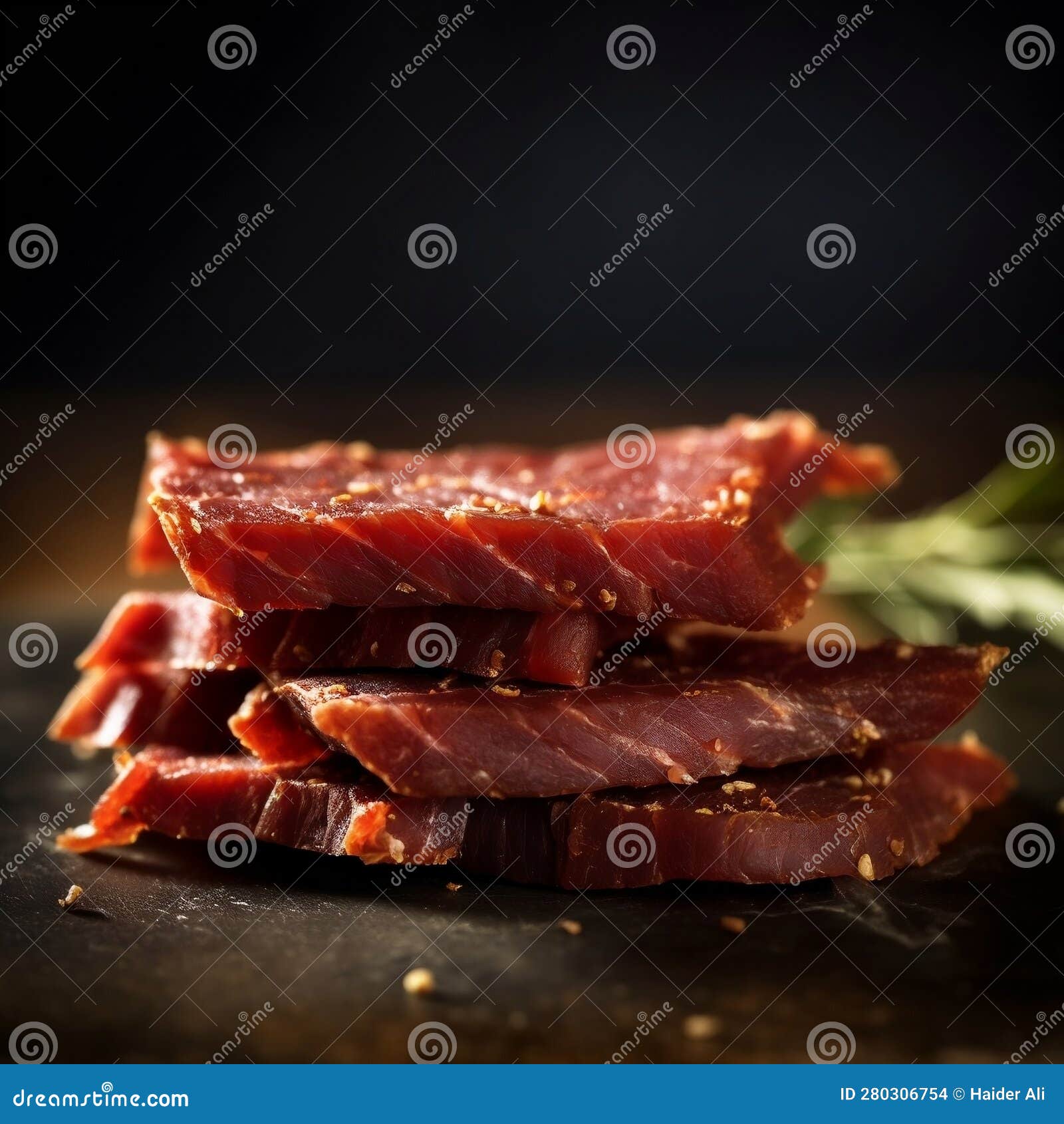 Appetizing Beef Jerky Textured Background. Generative AI Stock ...