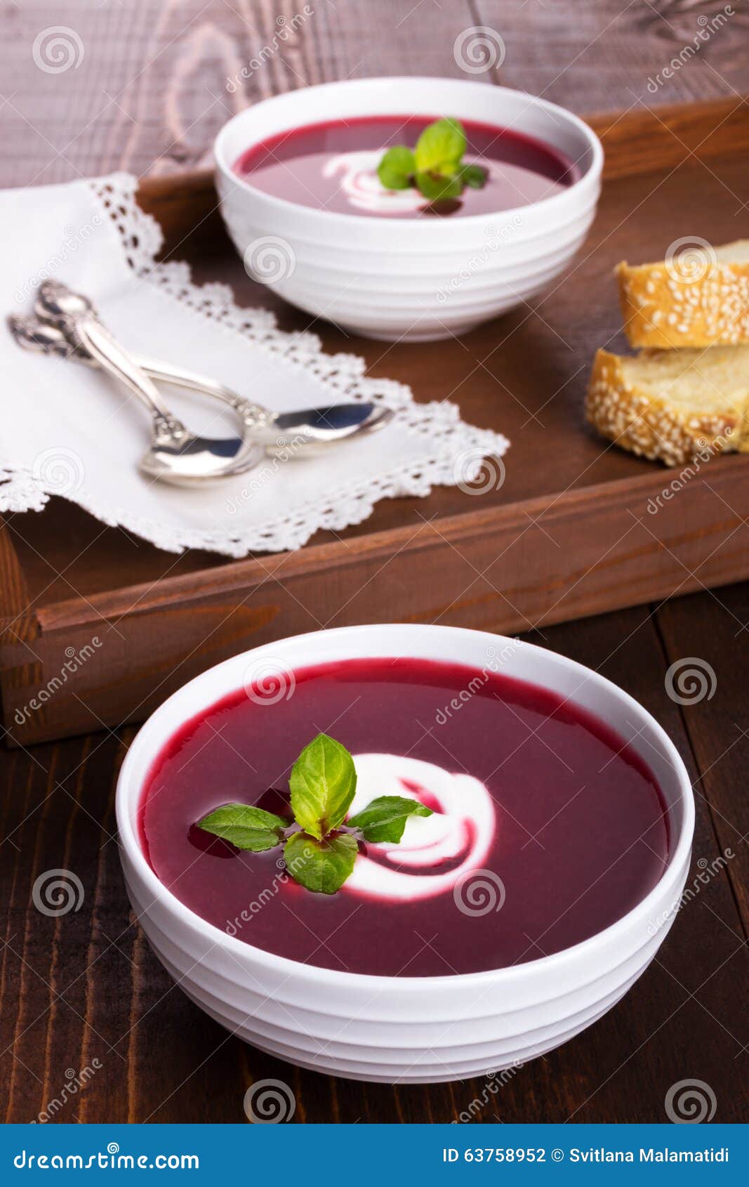 Appetizing beetroot soup stock photo. Image of flavor - 63758952