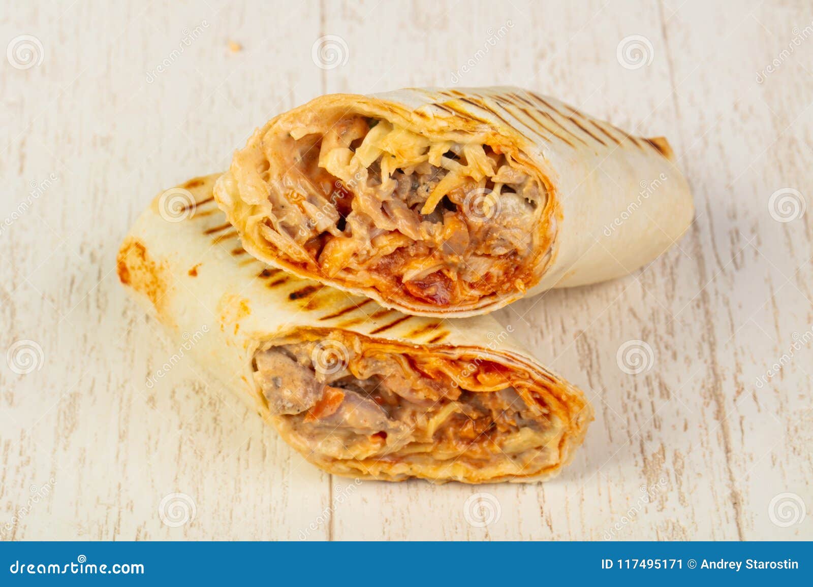 Appetizing big shawarma stock image. Image of salad - 117495171