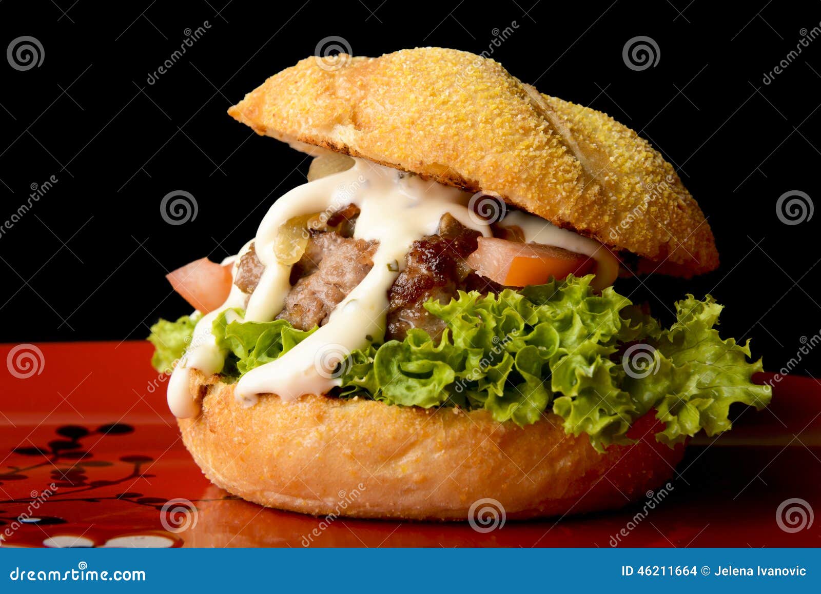 Appetizing burger stock photo. Image of food, grilled - 46211664
