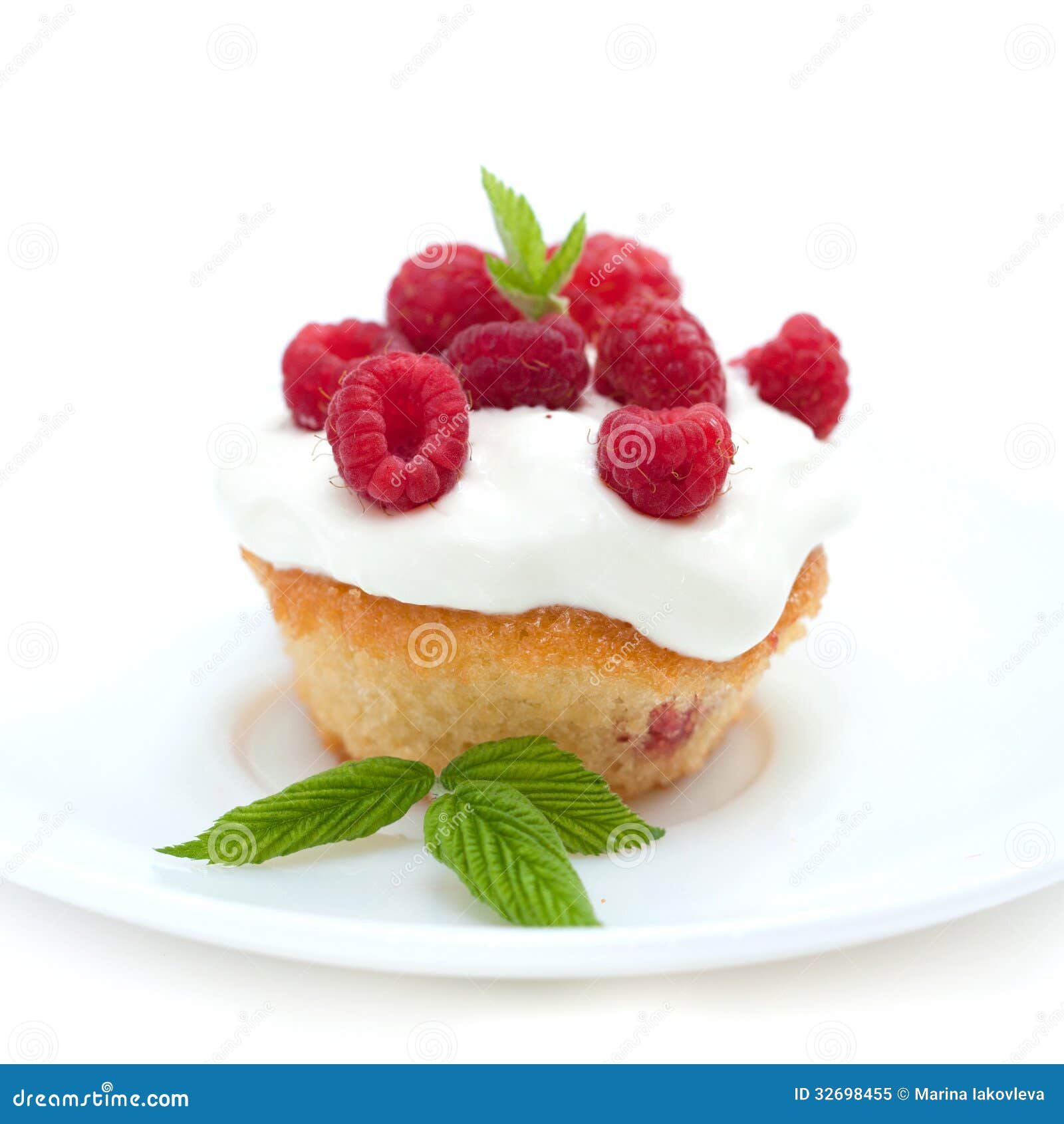 Appetizing Cake with Raspberries Stock Image - Image of frosted ...