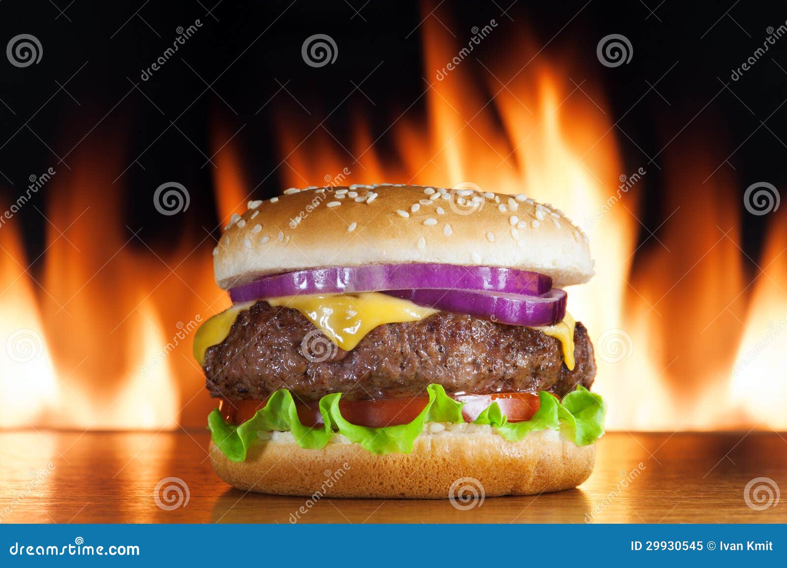 Cheeseburger stock image. Image of fast, single, fire - 29930545