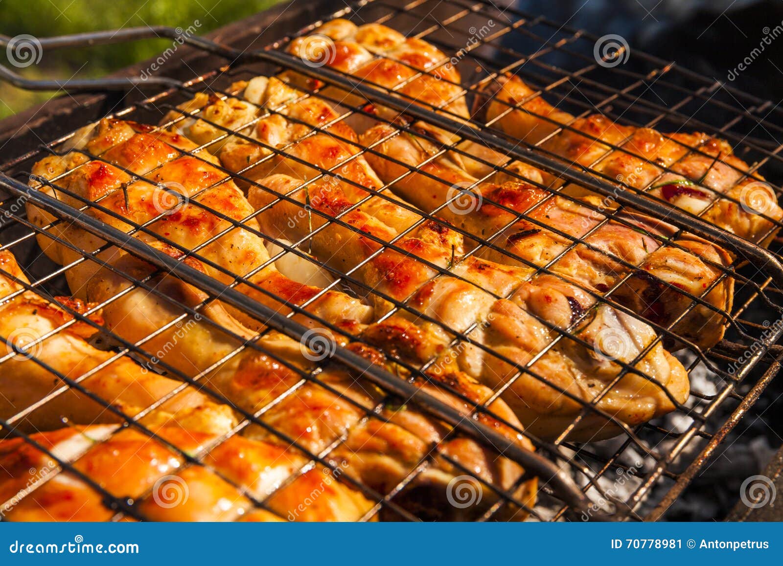 Appetizing Chicken Legs on the Grill. Stock Image - Image of grill ...