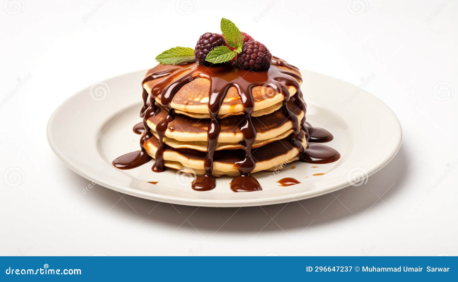 An Appetizing Chocolate Dessert on a Plate with Fresh Fruit. Generated ...