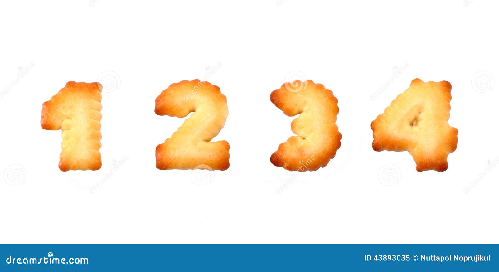 Appetizing Cracker in Shape Numerals on the Isolated White Stock Image ...