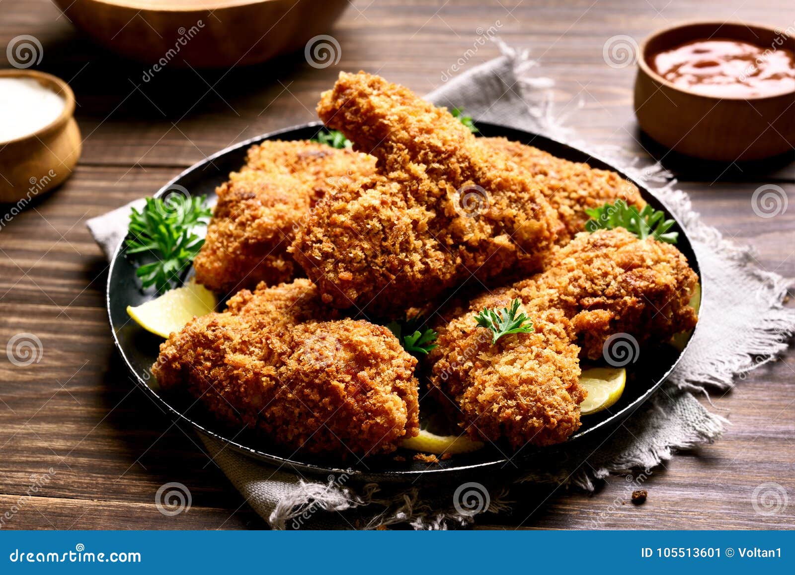 Appetizing Crispy Chicken Wings Stock Image - Image of breaded, closeup ...