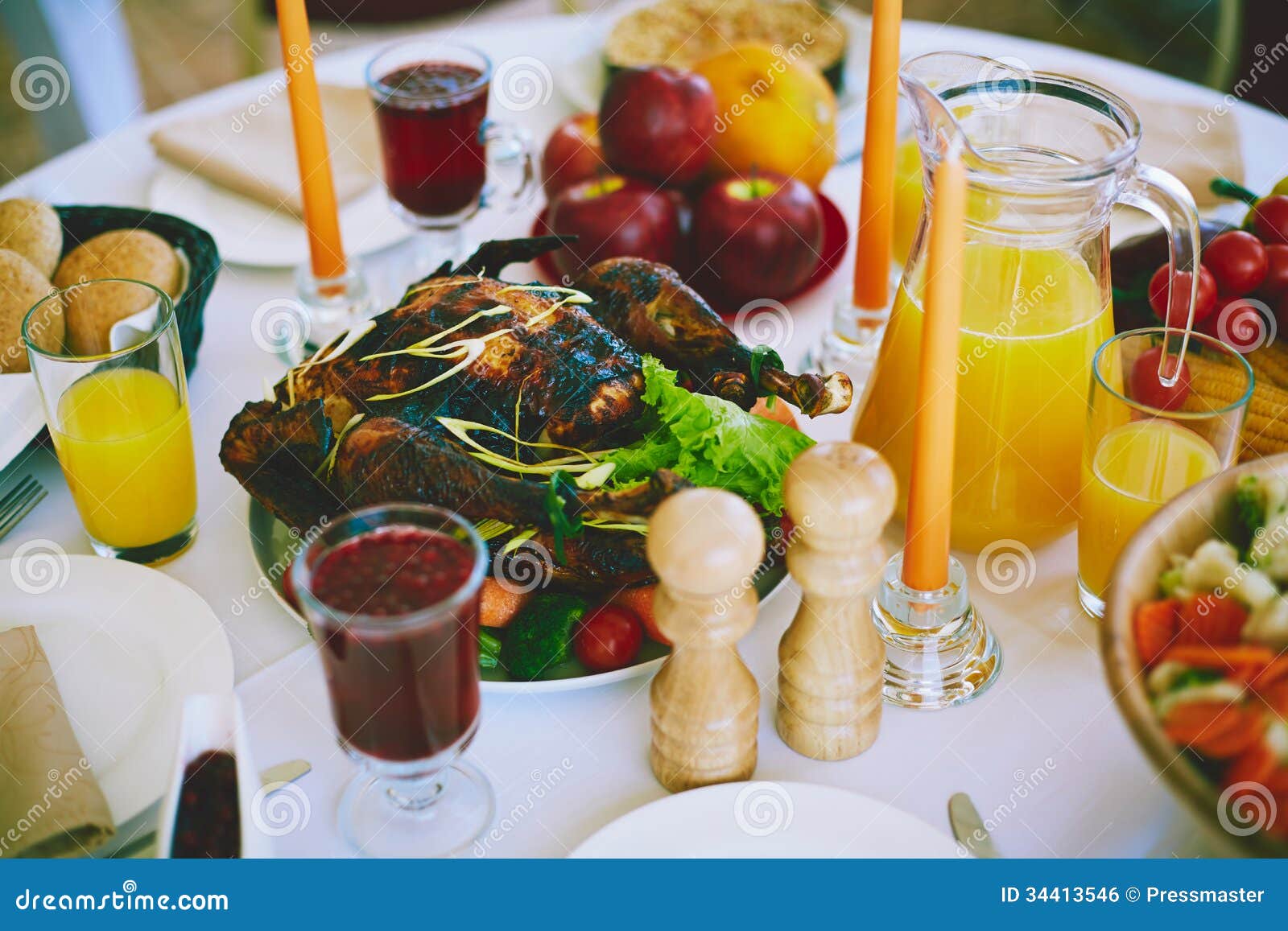 Appetizing dinner stock photo. Image of event, food, candle - 34413546