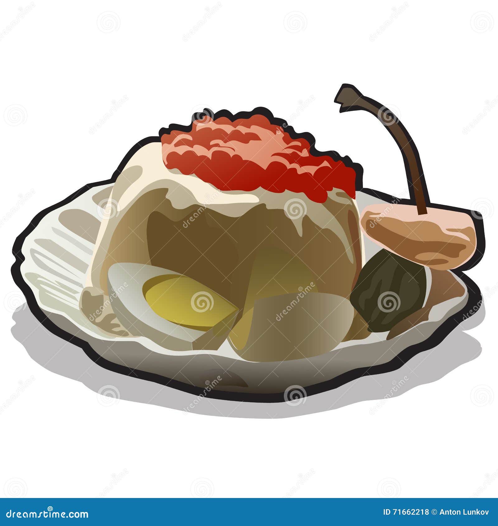 Appetizing Food Icon in Cartoon Style Stock Vector - Illustration of ...