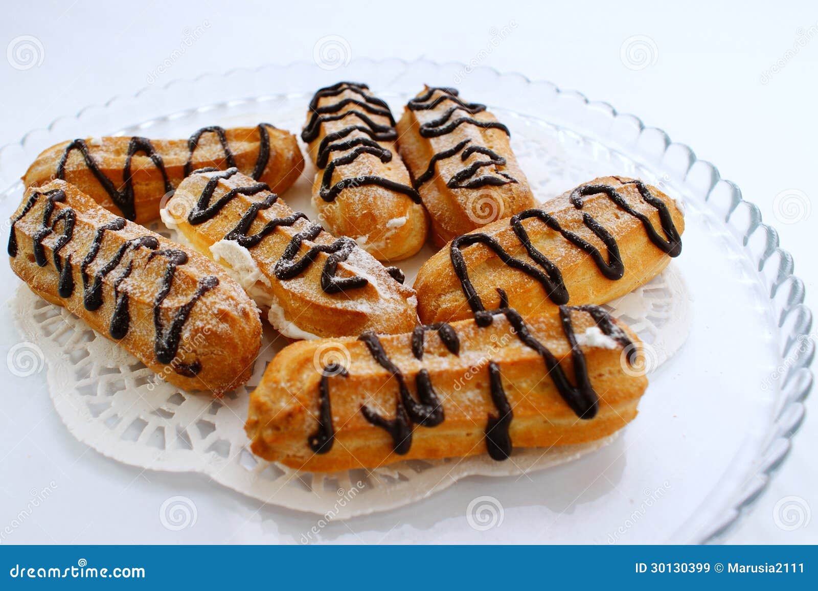 French eclair stock image. Image of glass, appetizing - 30130399