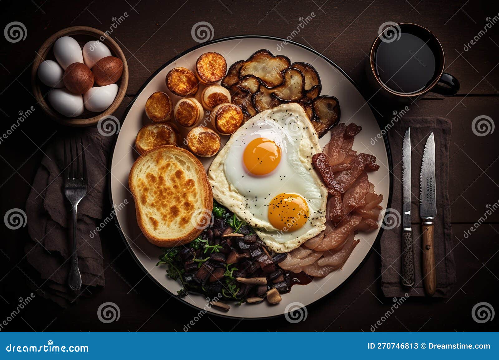 Appetizing Fresh Tasty Scrambled Eggs Lit by Morning Light Close-up ...