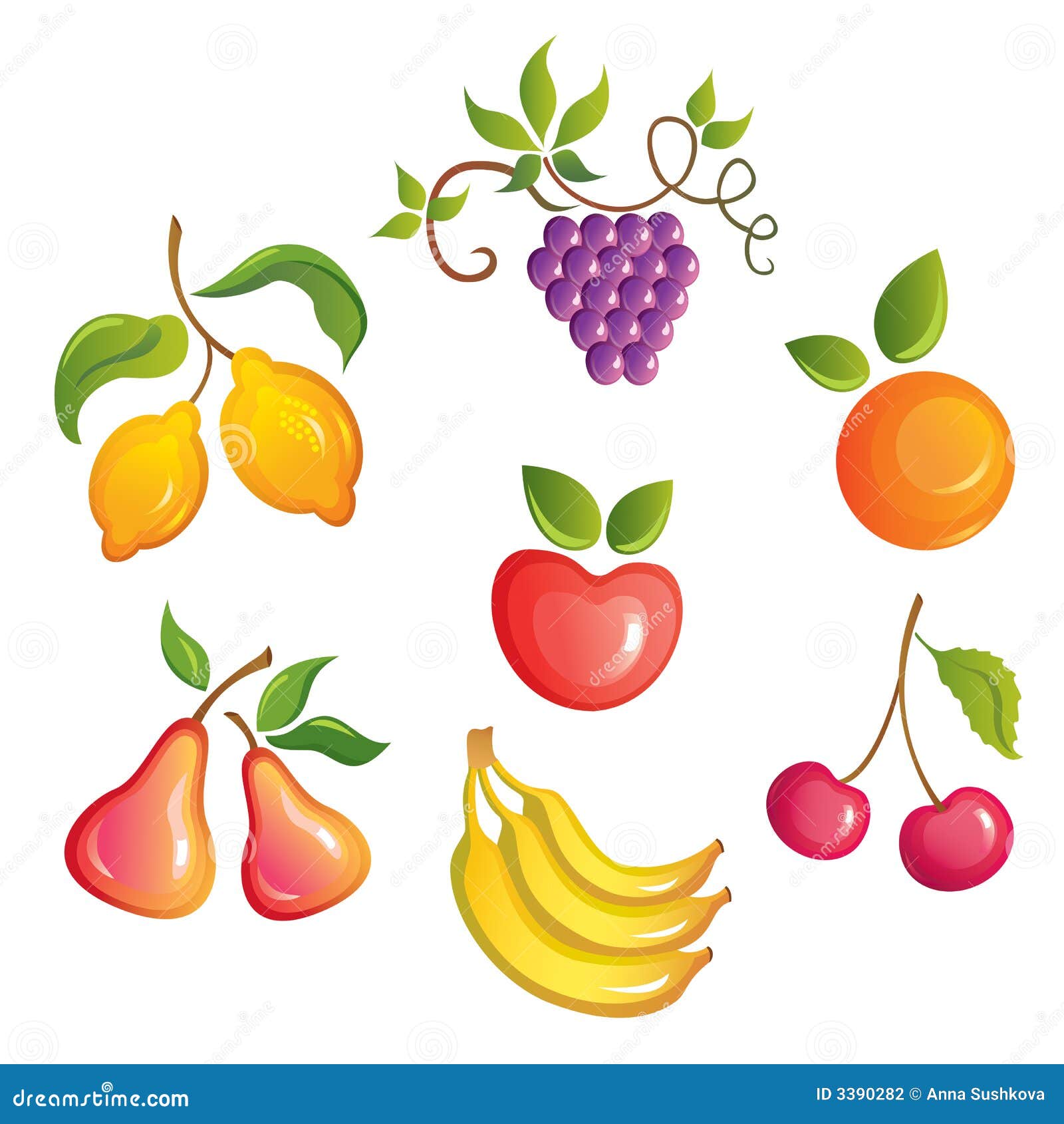 Appetizing fruits. stock vector. Illustration of growth - 3390282