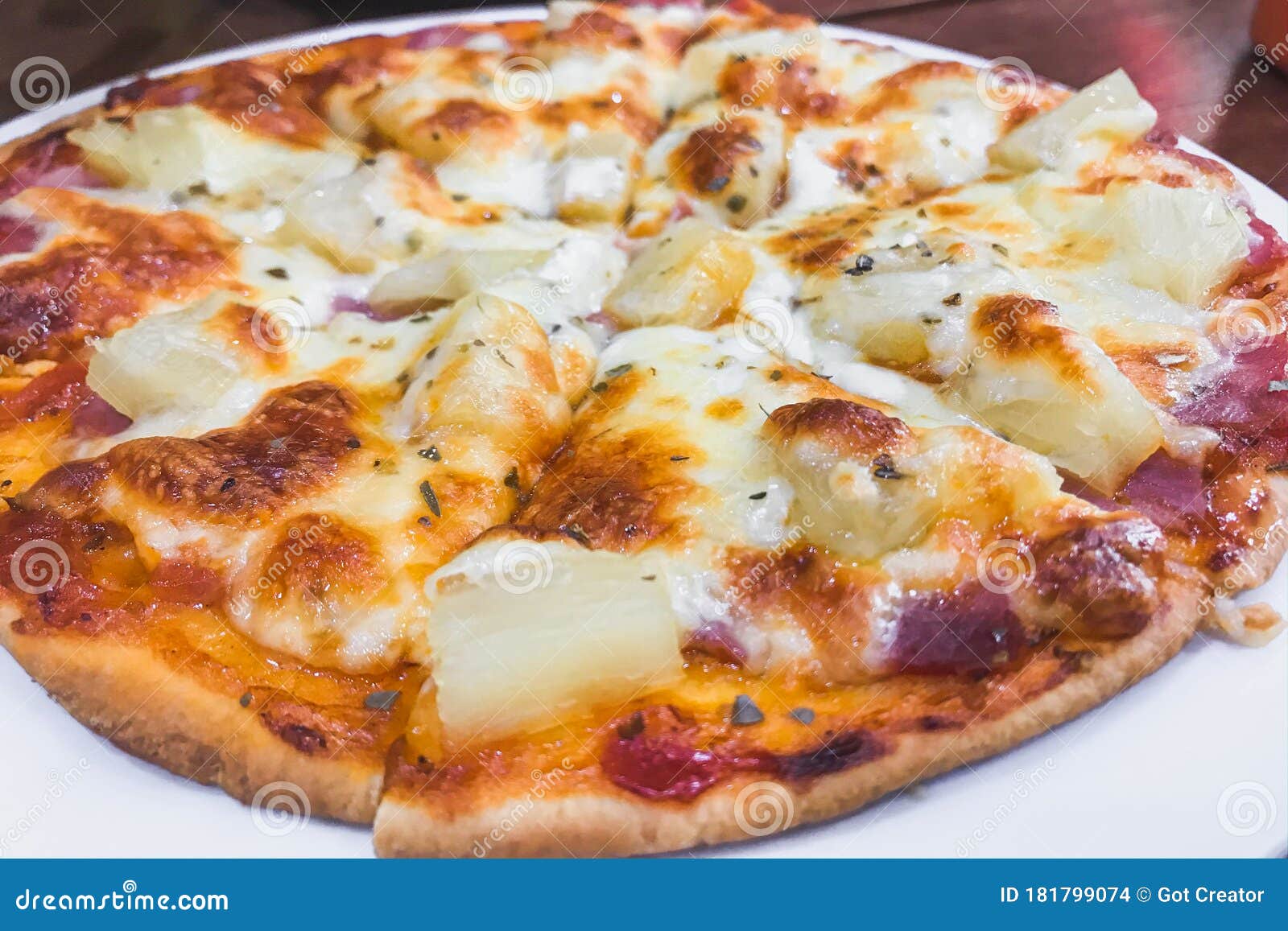 Appetizing Gingerbread Pizza Italian Cuisine. Top View. Vertically ...