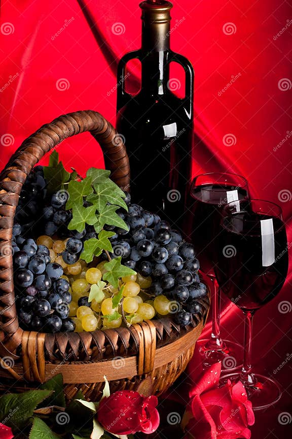 Appetizing Grapes in a Basket Stock Photo - Image of juicy, natural ...