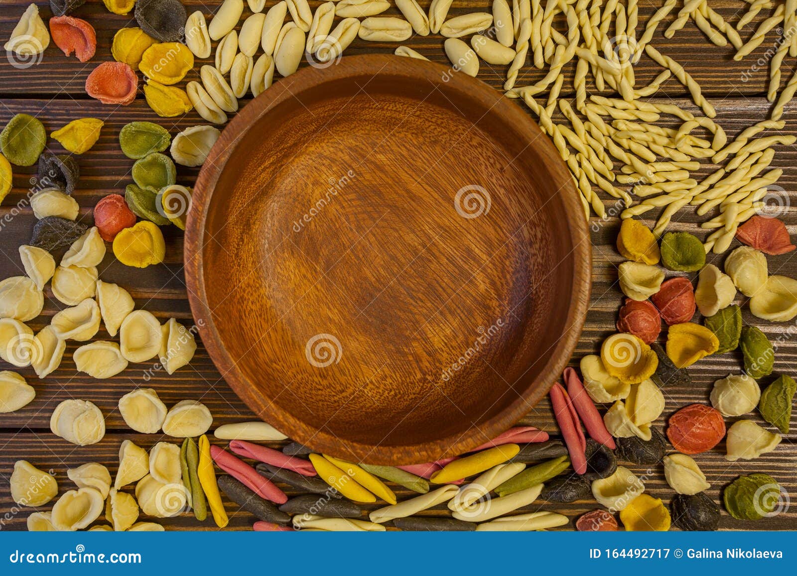 Appetizing Italian Pasta Background Image on Wooden Stock Image - Image ...
