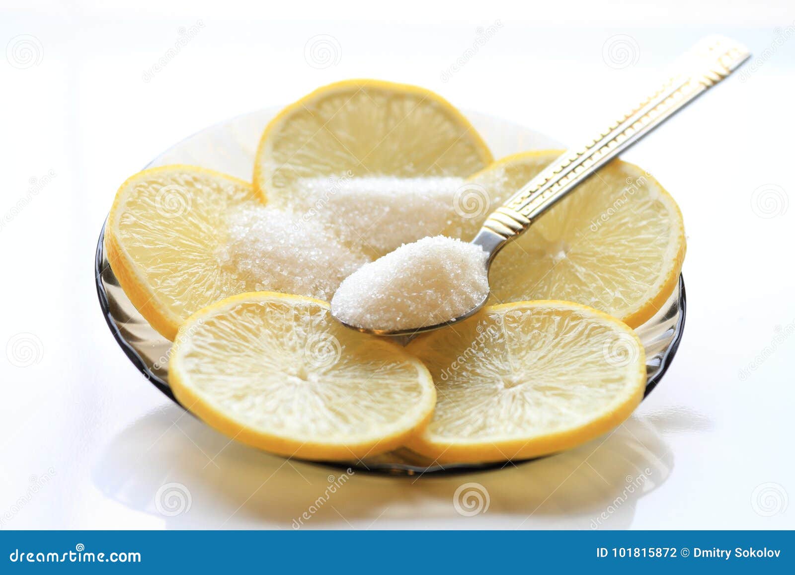 Appetizing Lemon with Slices and Sugar, a Teaspoon Stock Photo - Image ...