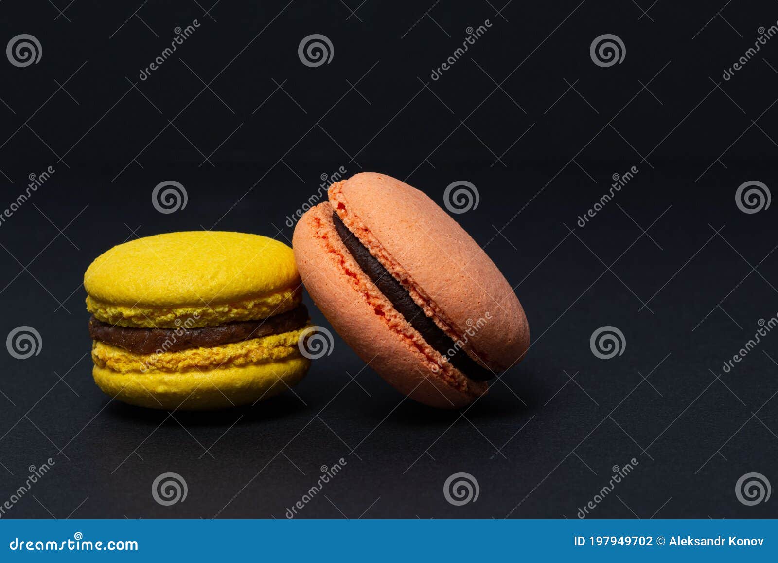 Appetizing Macaroni of Red and Yellow Colors are Located on a Black ...