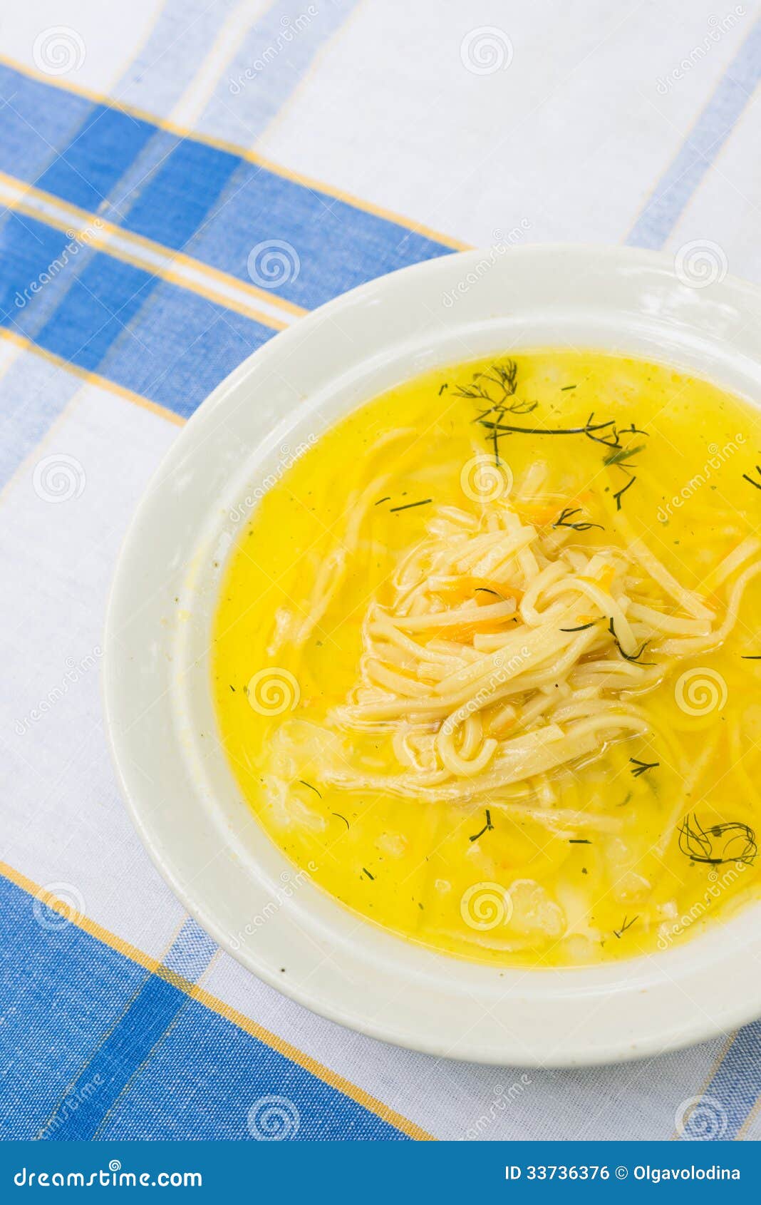Appetizing Noodles in Chicken Broth Stock Photo - Image of chicken ...