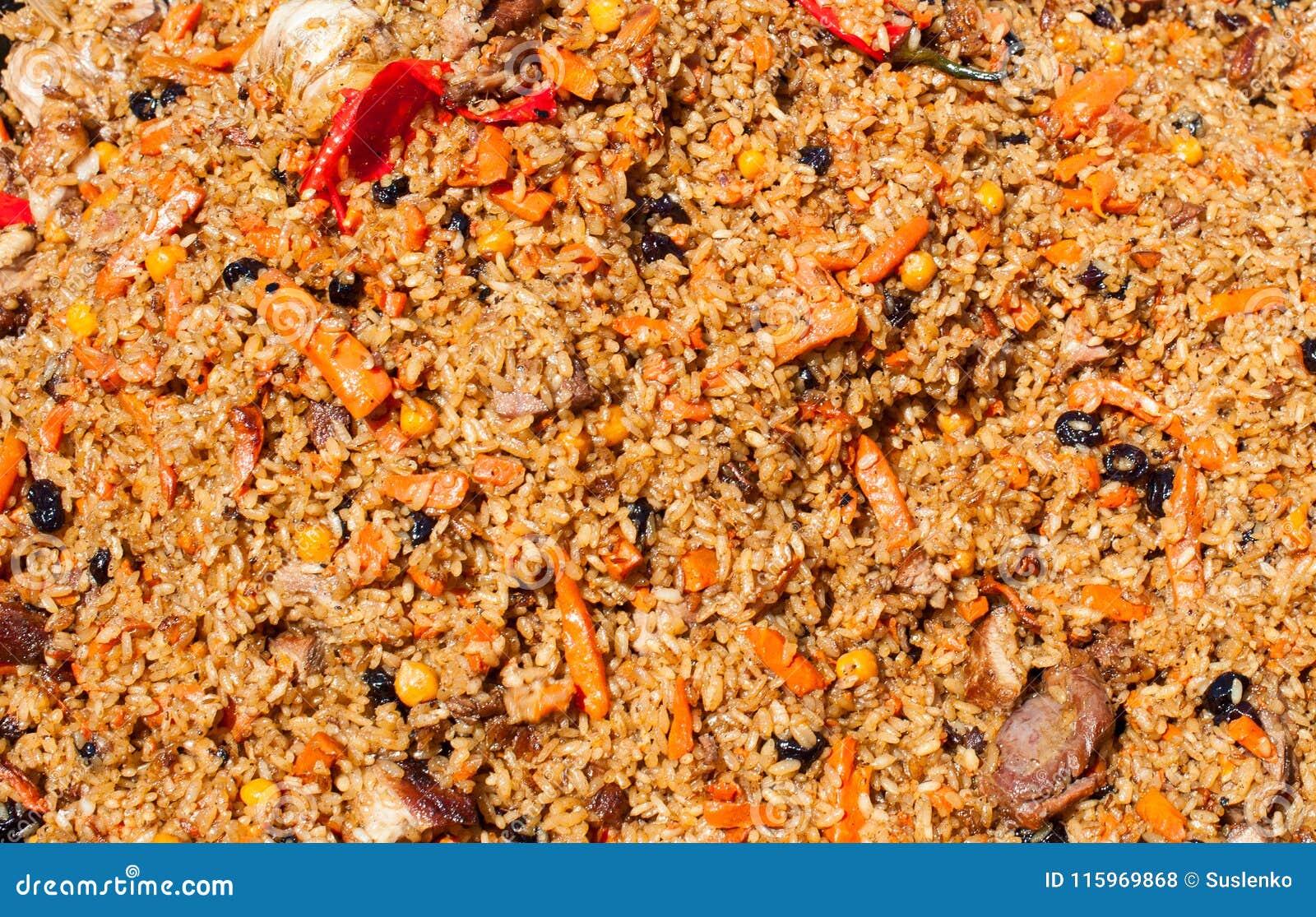 Eastern Pilaf. Close-up. Background for Menu Design Stock Photo - Image ...