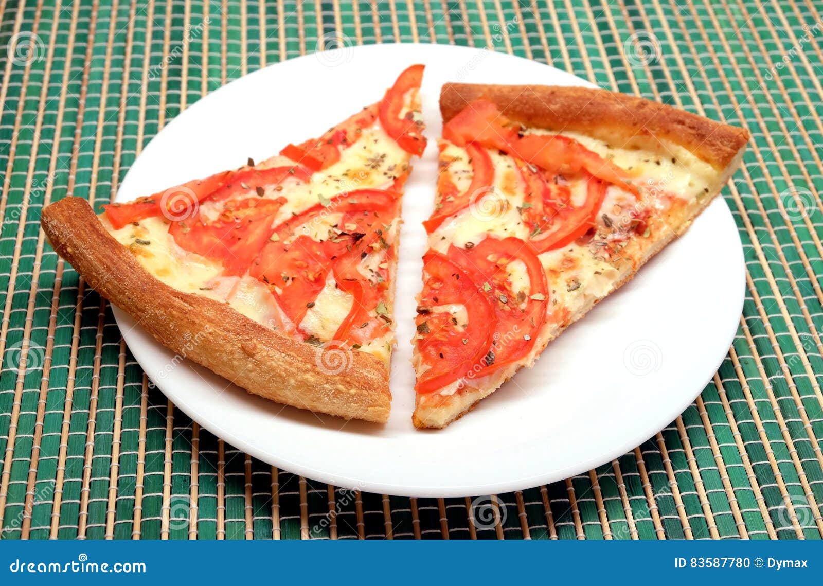 Appetizing Pizza Pieces on a Plate Closeup Stock Photo - Image of close ...