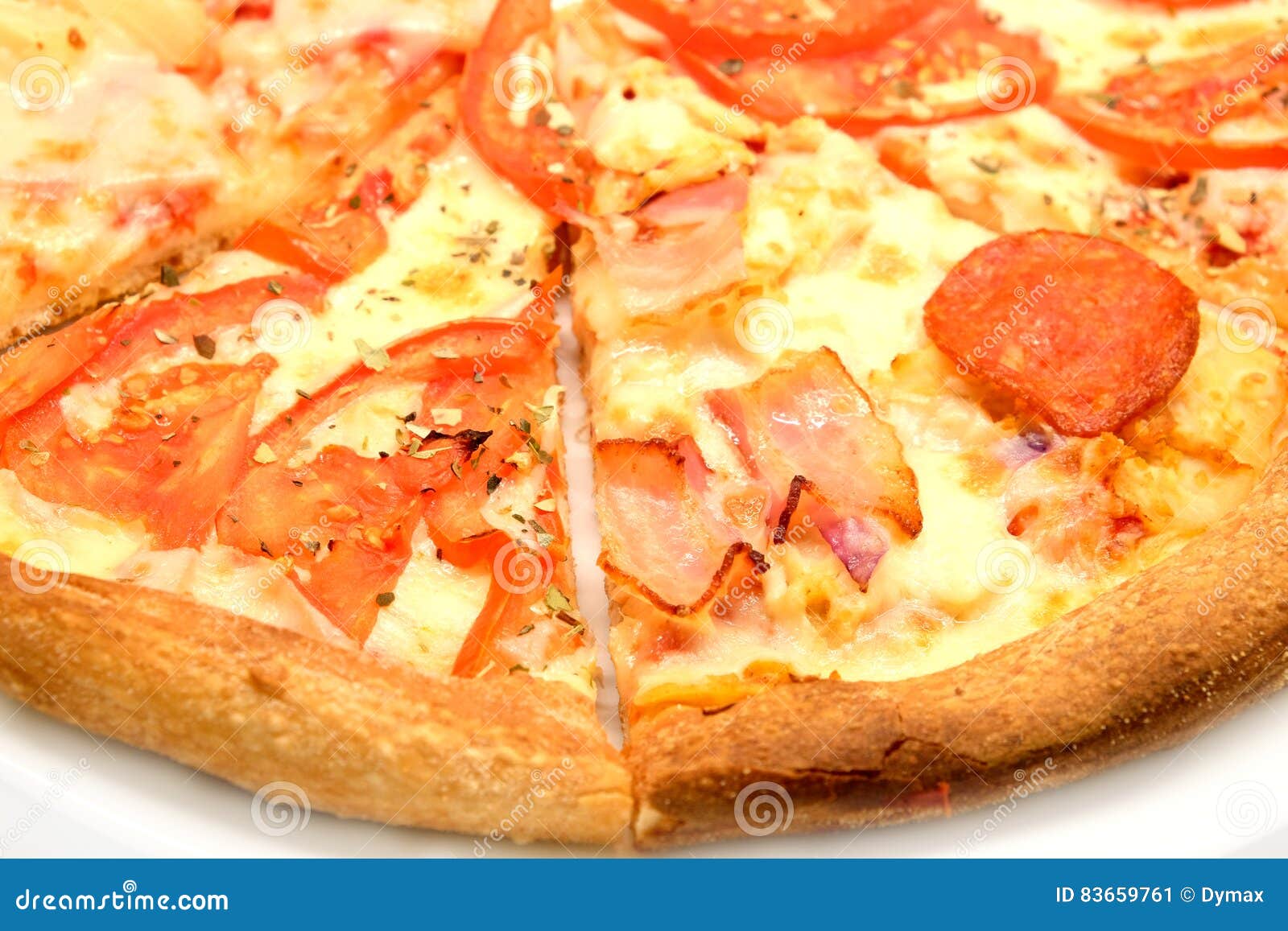 Appetizing Pizza Pieces on a Plate Closeup Stock Image - Image of pizza ...
