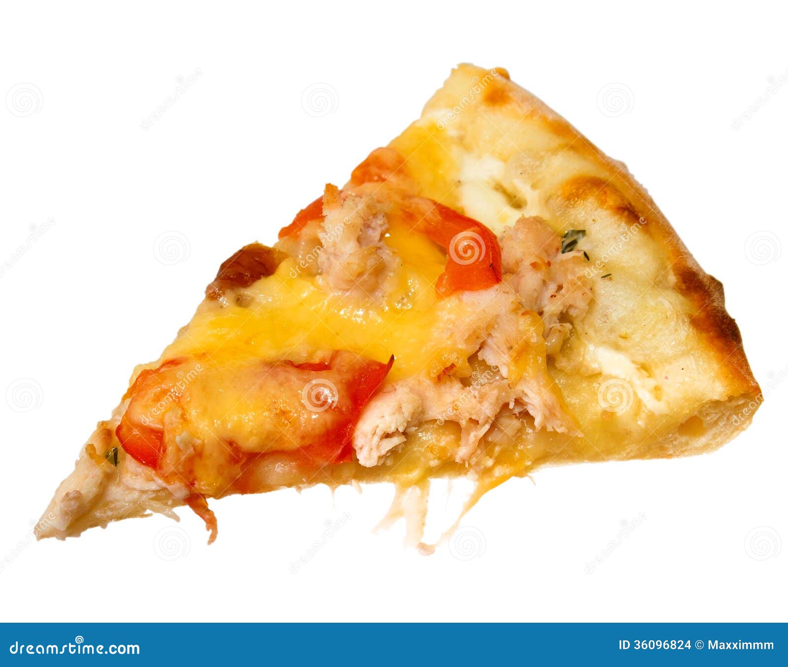 Appetizing Pizza Slice Piece Isolated on White Stock Photo - Image of ...