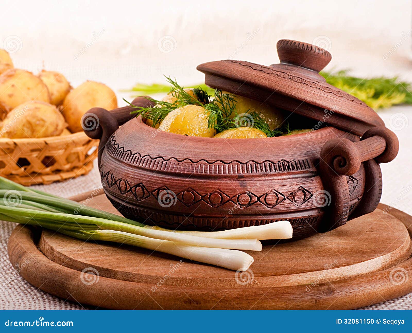 Appetizing potato in a pot stock photo. Image of prepared - 32081150