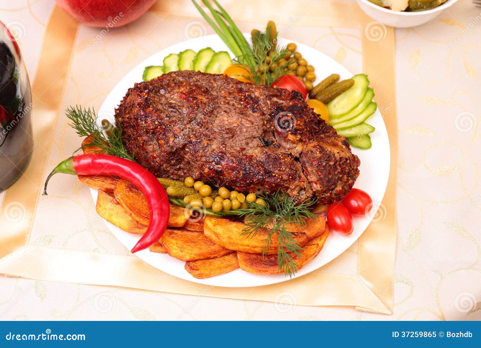 Appetizing Roasted Fillet of Pork Stock Image - Image of chilli, board ...