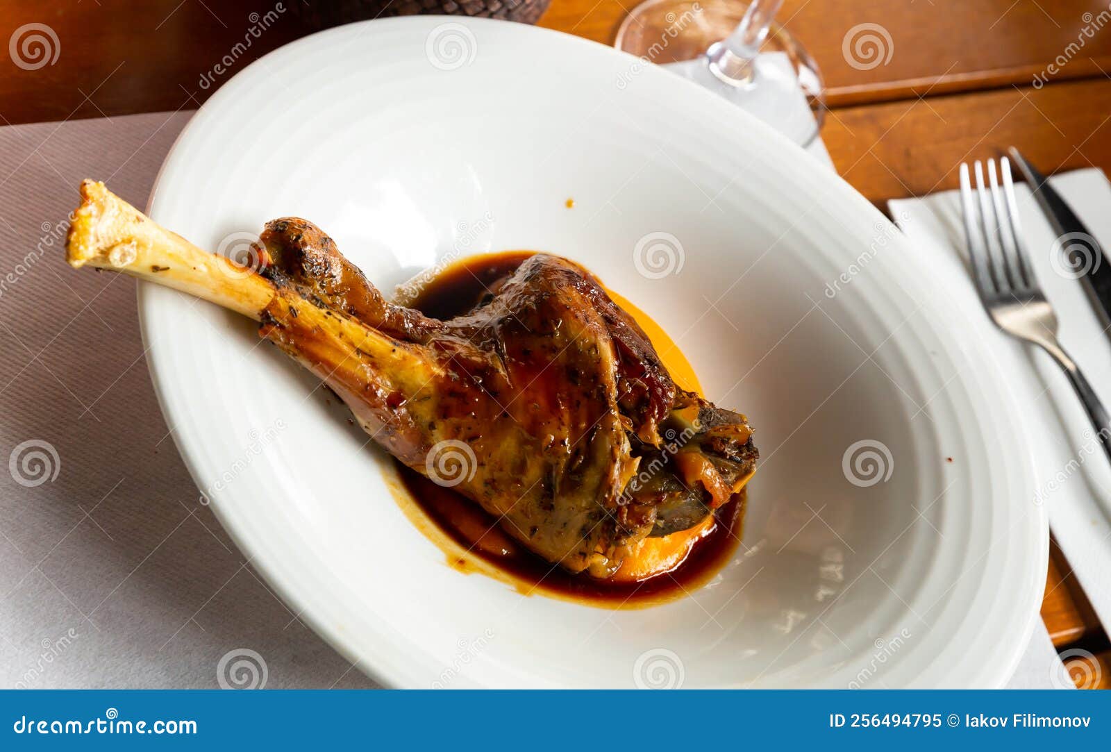 Raw Leg Of Mutton On A Bone On A White Isolated Background. Sheep Meat ...