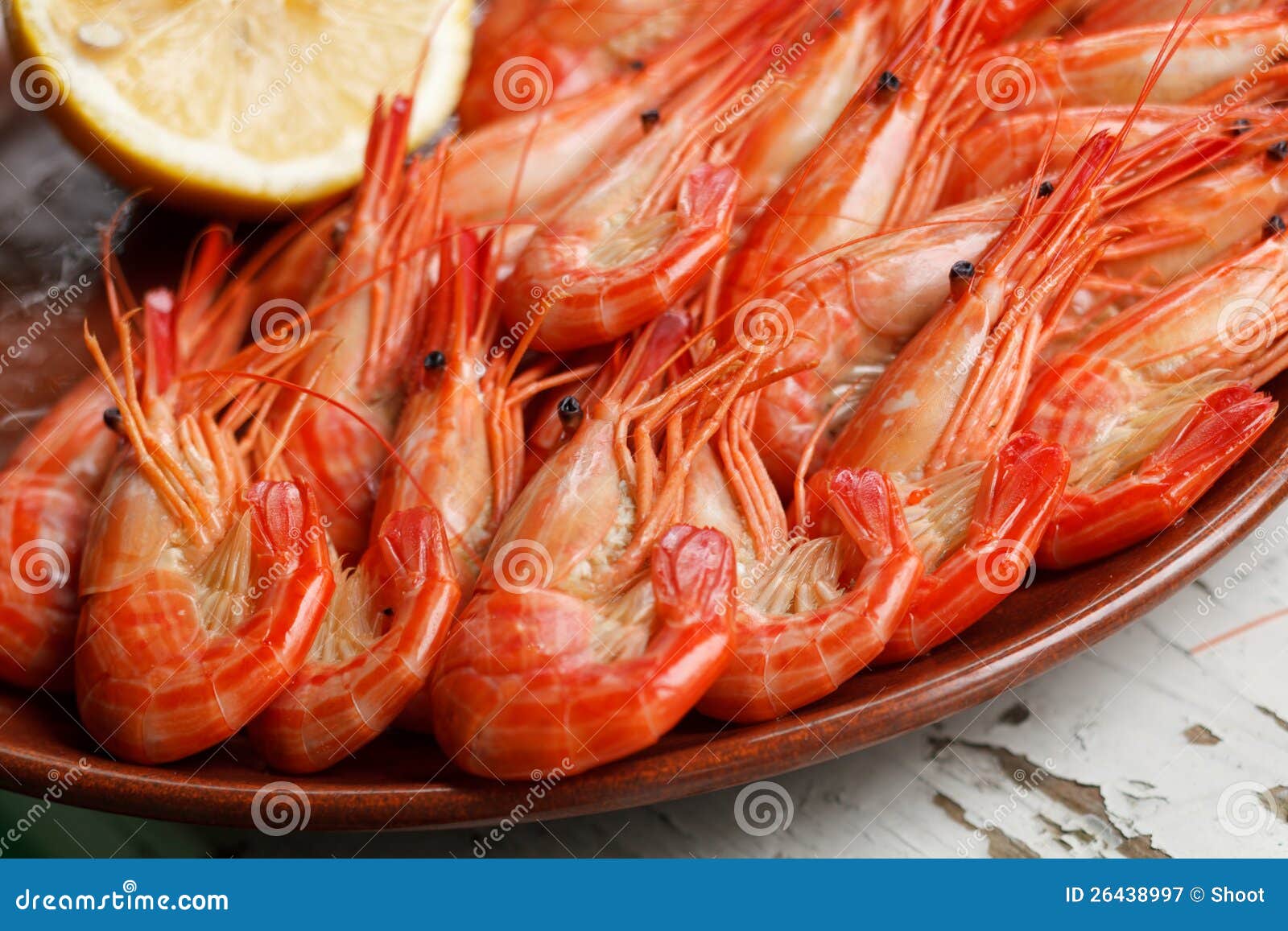 Appetizing shrimp platter stock image. Image of gourmet - 26438997