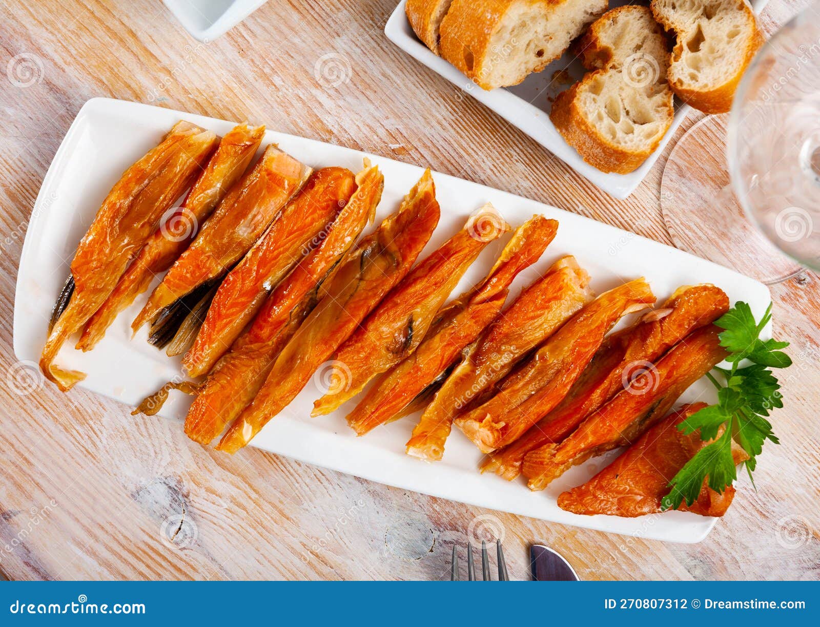 Appetizing Strips of Smoked Salmon Stock Photo - Image of food, closeup ...