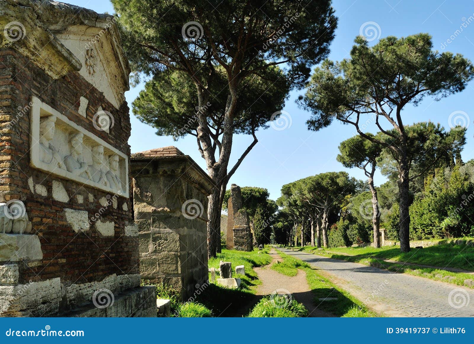 Via Appia Antica Aka Ancient Appian Way, Rome, Italy Royalty-Free Stock ...