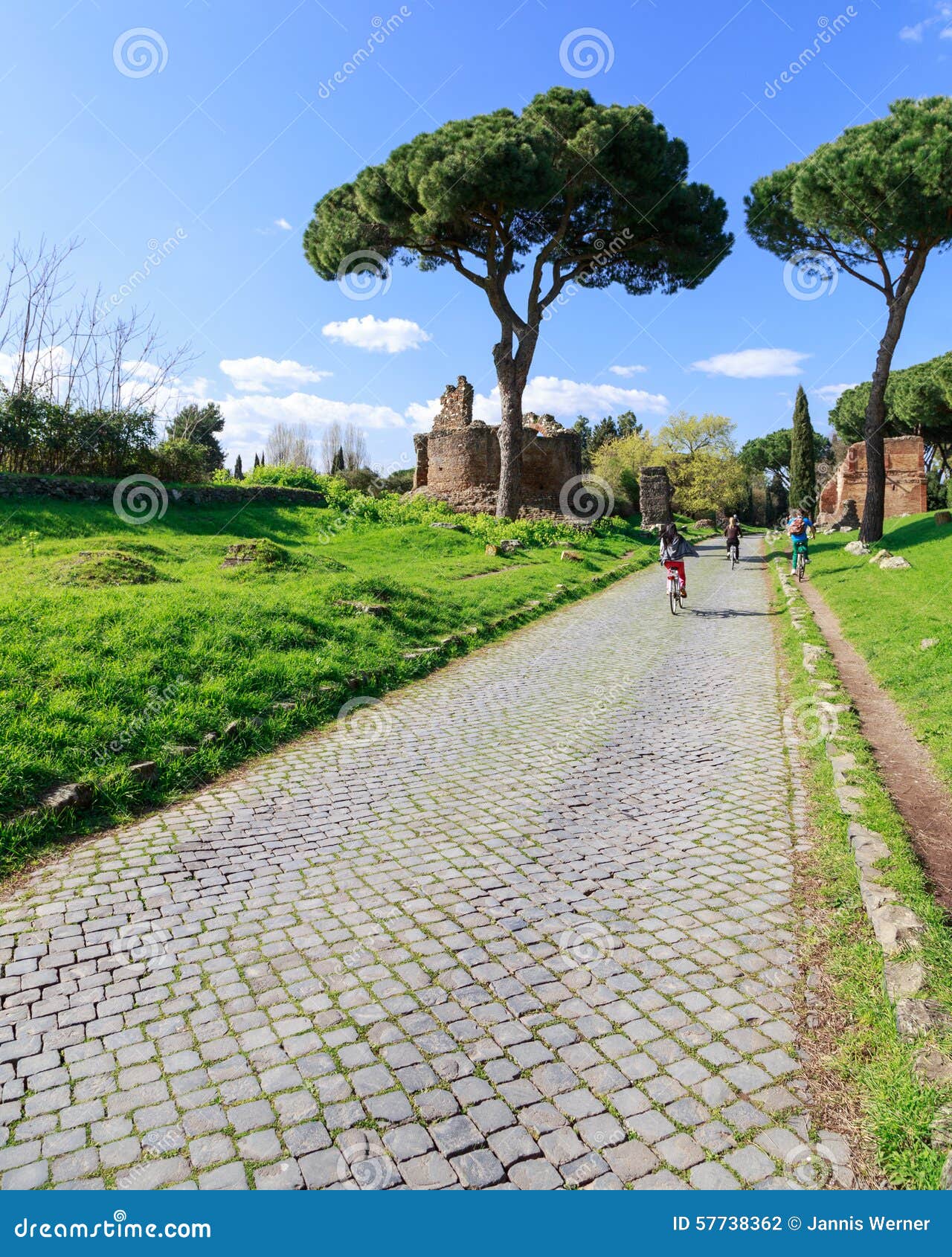 On the Appian Way stock photo. Image of landmark, beautiful - 57738362