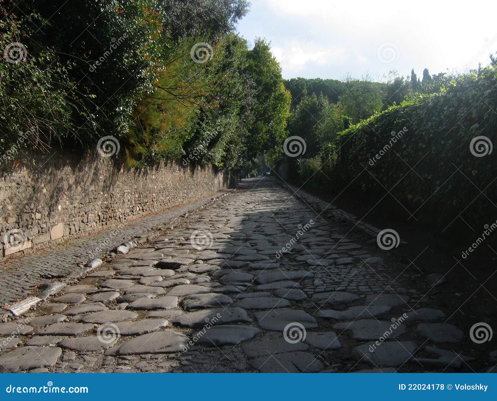 Appian Way-Via Appia stock photo. Image of tree, europe - 22024178