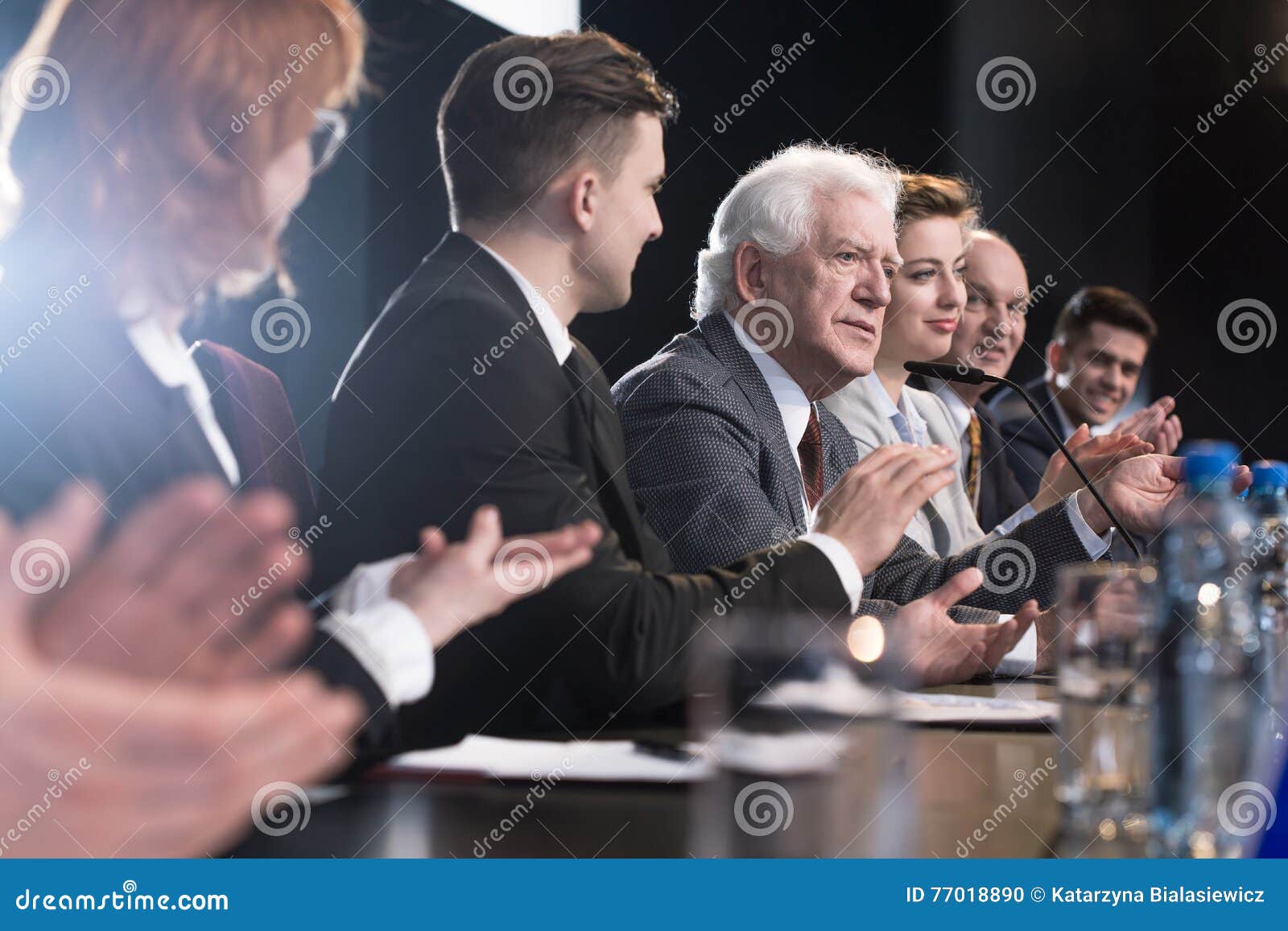 Applaud during Press Conference Stock Photo - Image of conference ...