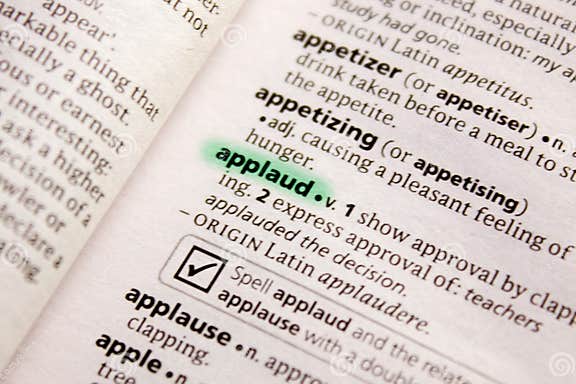Applaud Word or Phrase in a Dictionary Stock Photo - Image of ...