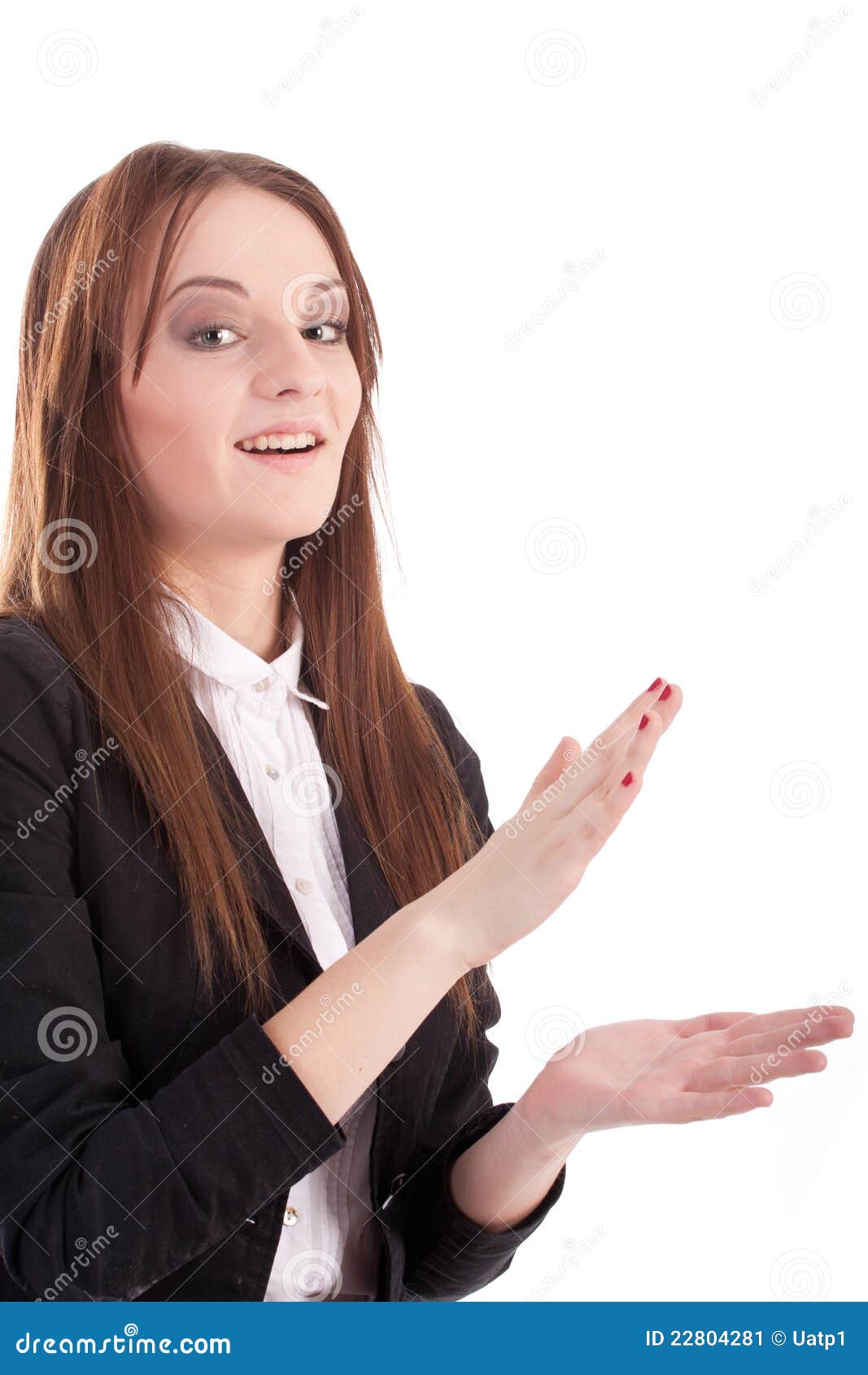 Applauding girl stock image. Image of studio, applaud - 22804281